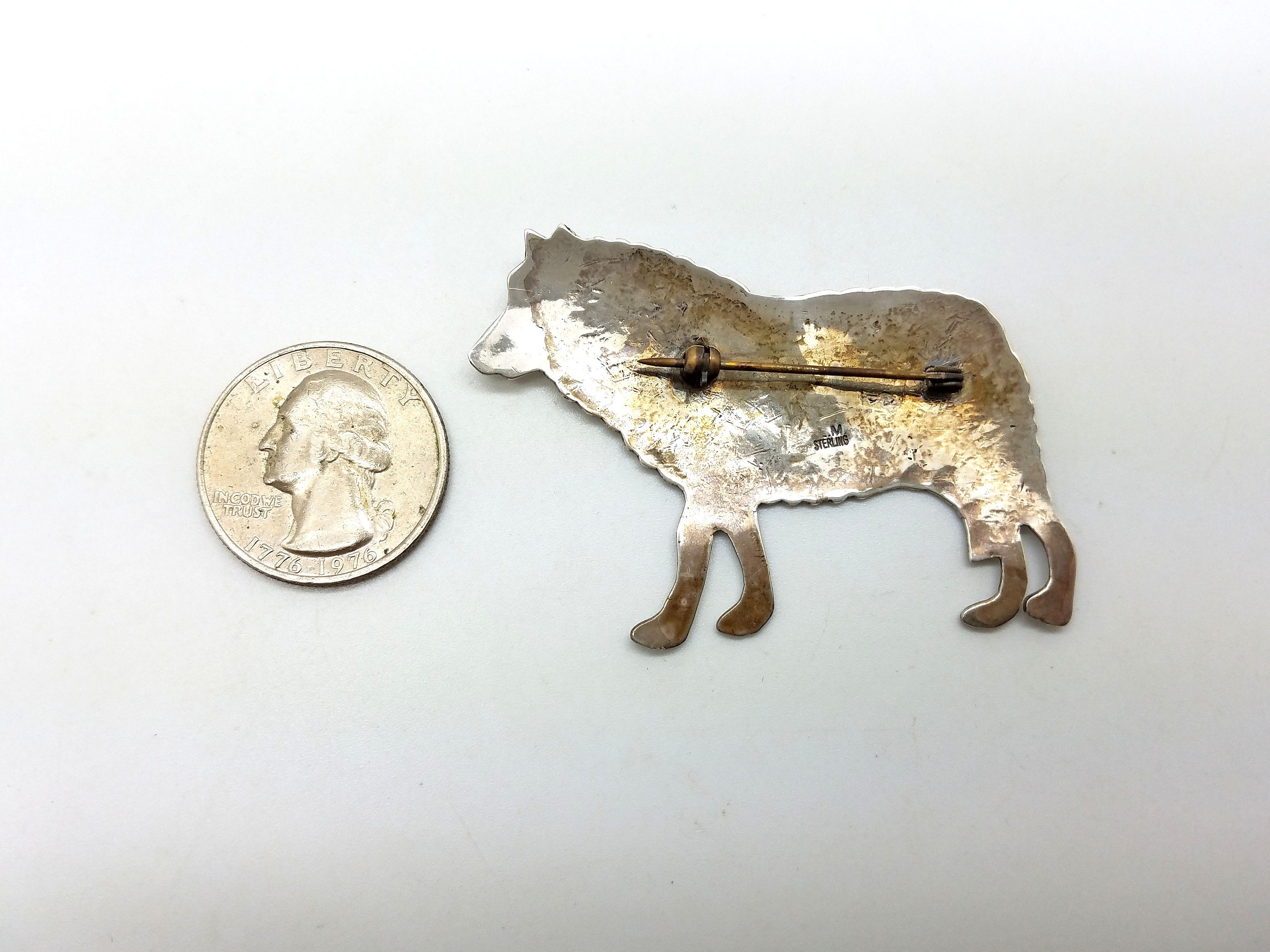 Vintage Sterling Silver Wolf Pin Brooch Southwest - Spirit Animal ...