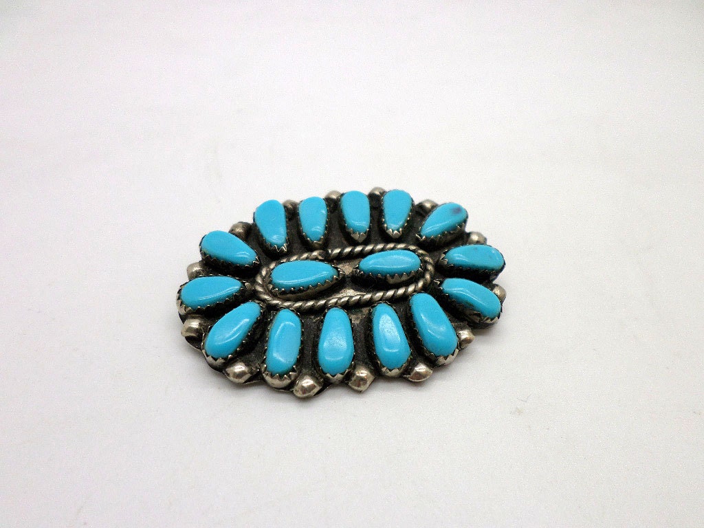 SALE Pin Brooch Native American Cluster Style Vintage Silver and Bright ...