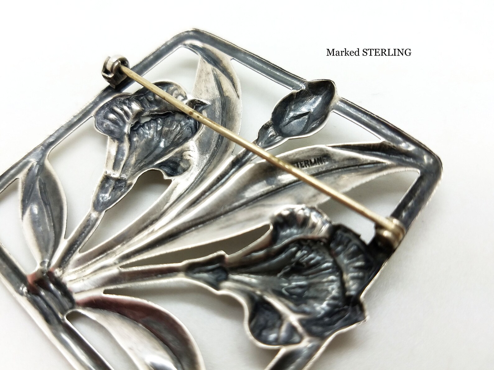 Large Vintage Sterling Silver Flower Floral Botanical Pin - Etsy Hong Kong