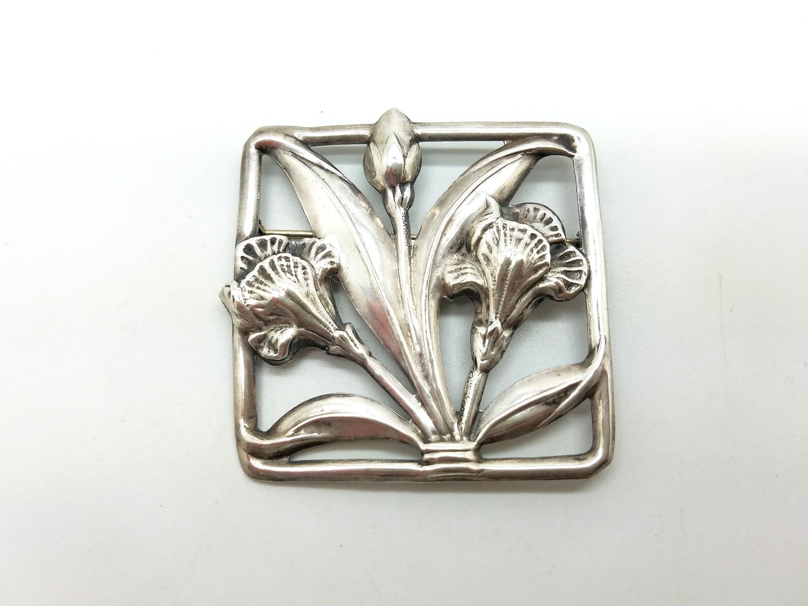 Large Vintage Sterling Silver Flower Floral Botanical Pin - Etsy Hong Kong