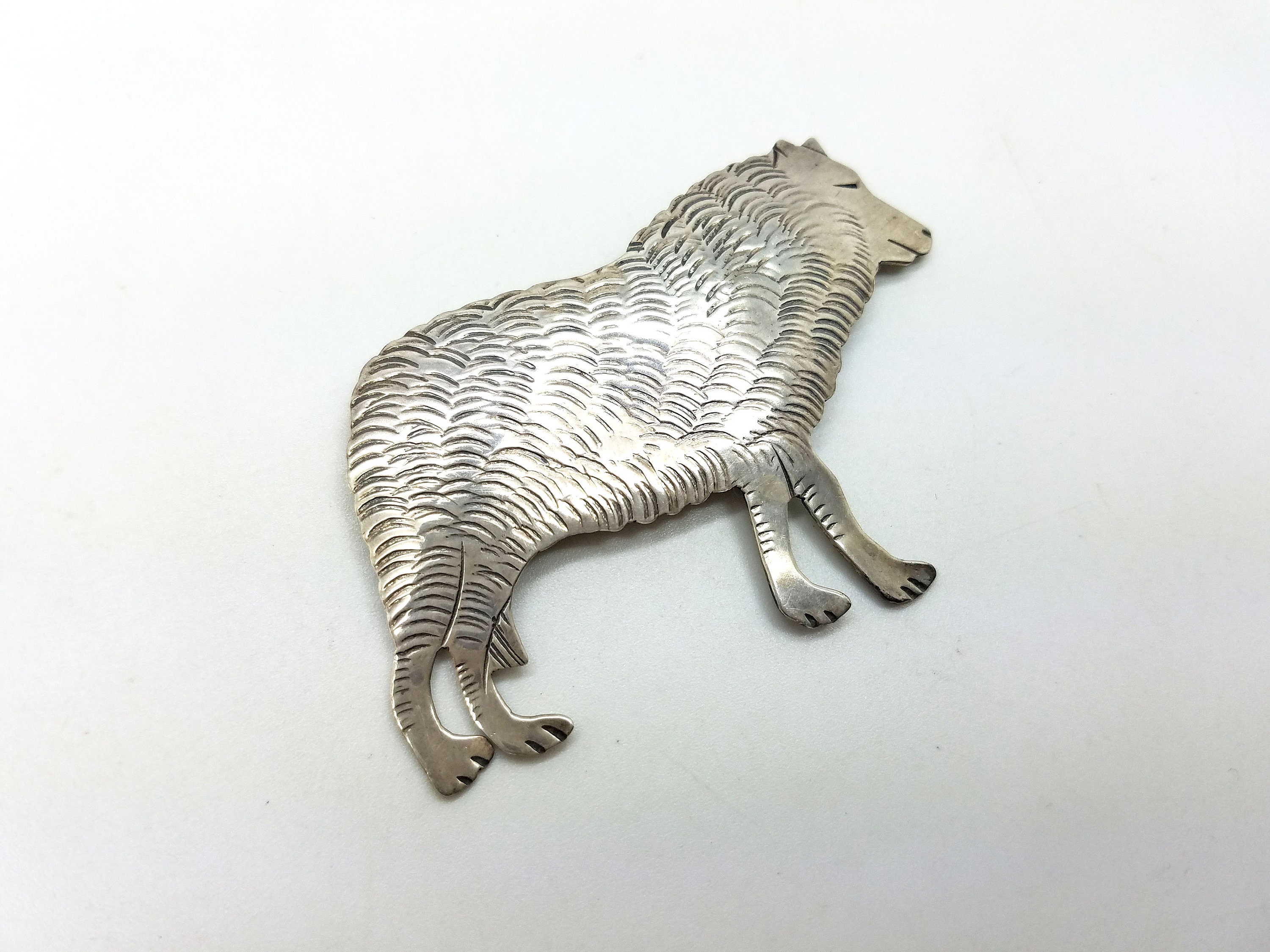 Vintage Sterling Silver Wolf Pin Brooch Southwest - Spirit Animal ...