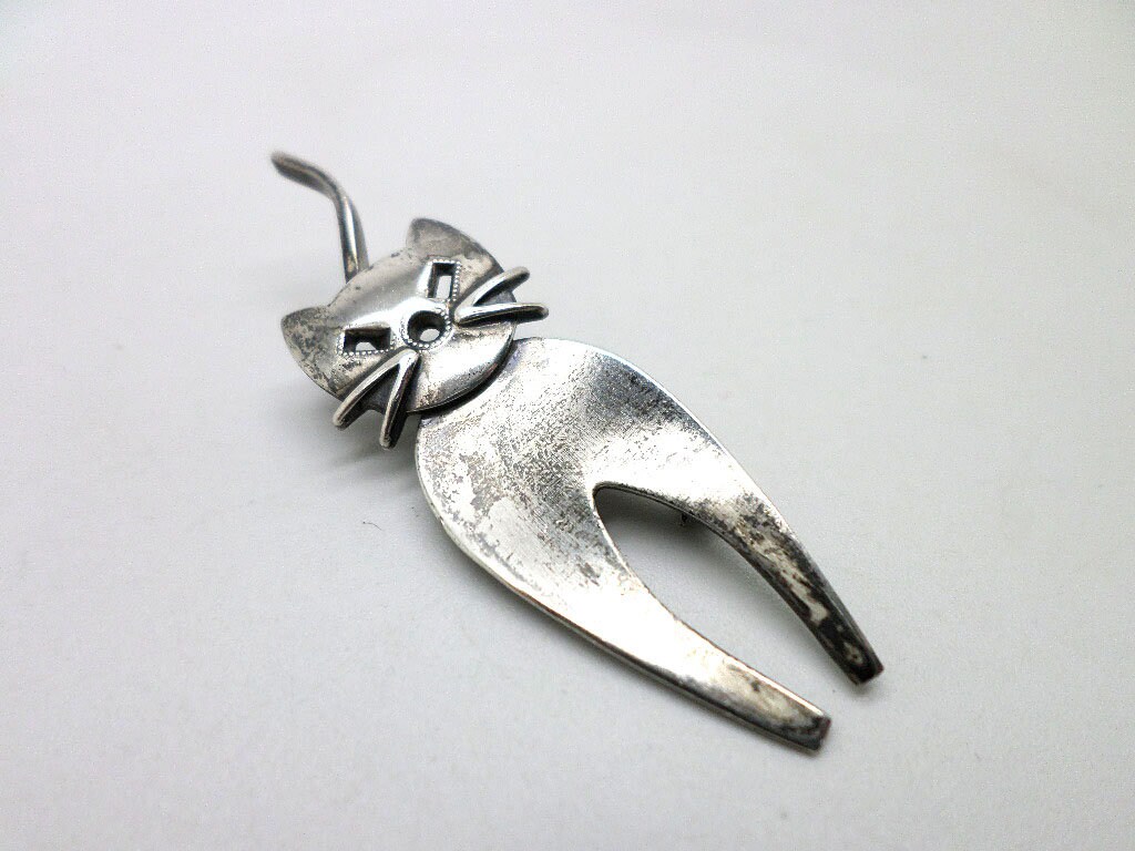 Kitty Cat Pin Brooch Danecraft Sterling Silver 925 Vintage Gift Wrapped ...