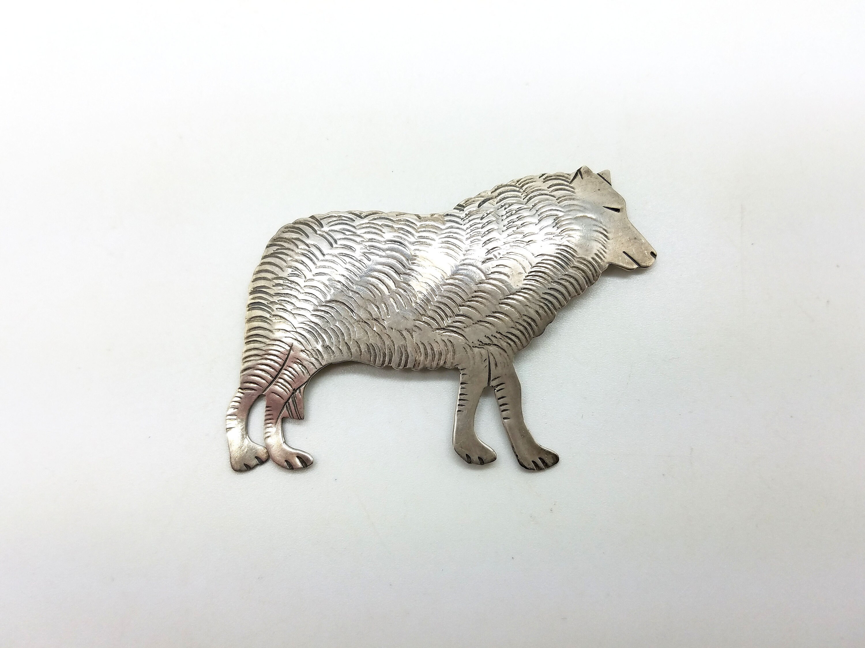 Vintage Sterling Silver Wolf Pin Brooch Southwest - Spirit Animal ...