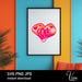 Print and Cut, Cut File, Sticker. Retro Groovy Love Heart 60s ...