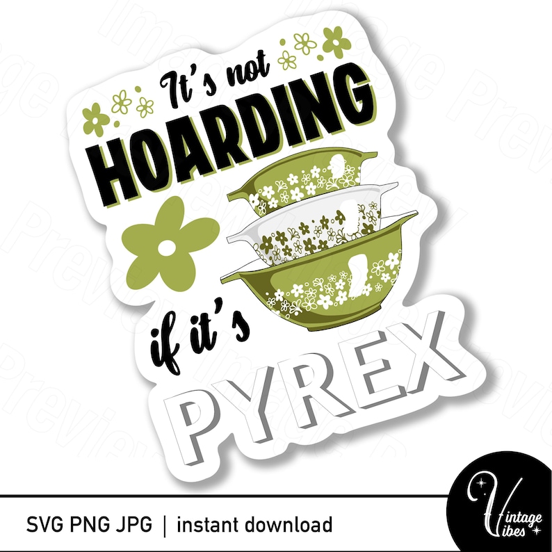 Retro “it's Not Hoarding If It's Pyrex” Spring Blossom Pattern Inspired ...