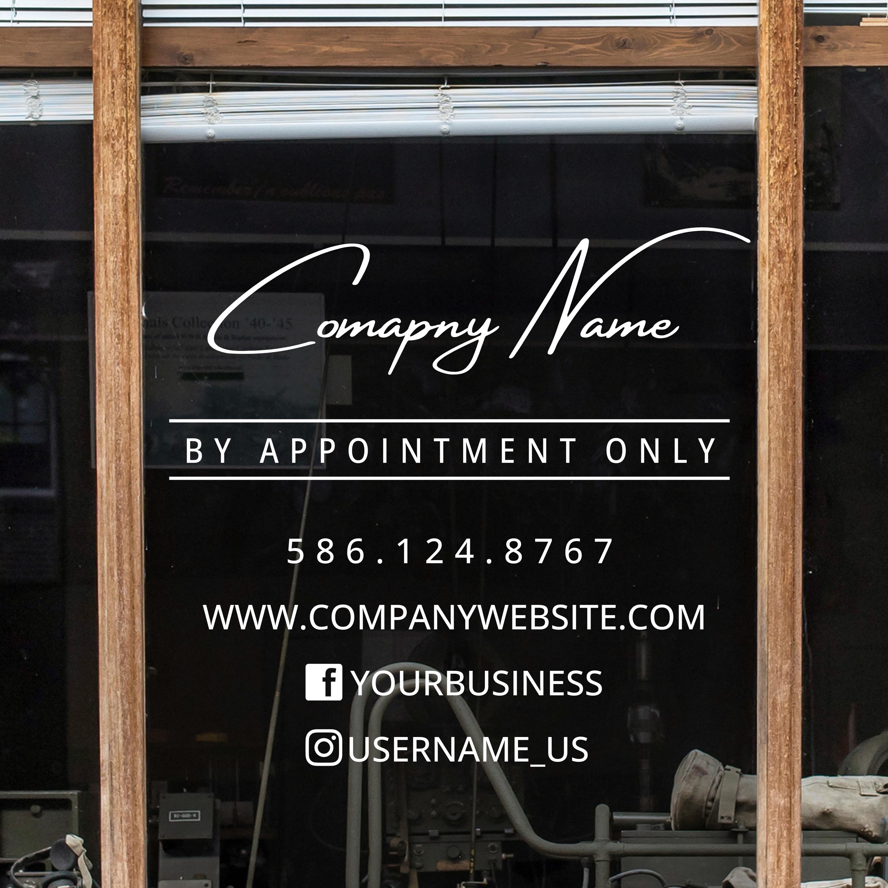 Customizable Vinyl Door Decal | Your Company Name or Logo - Storefront ...