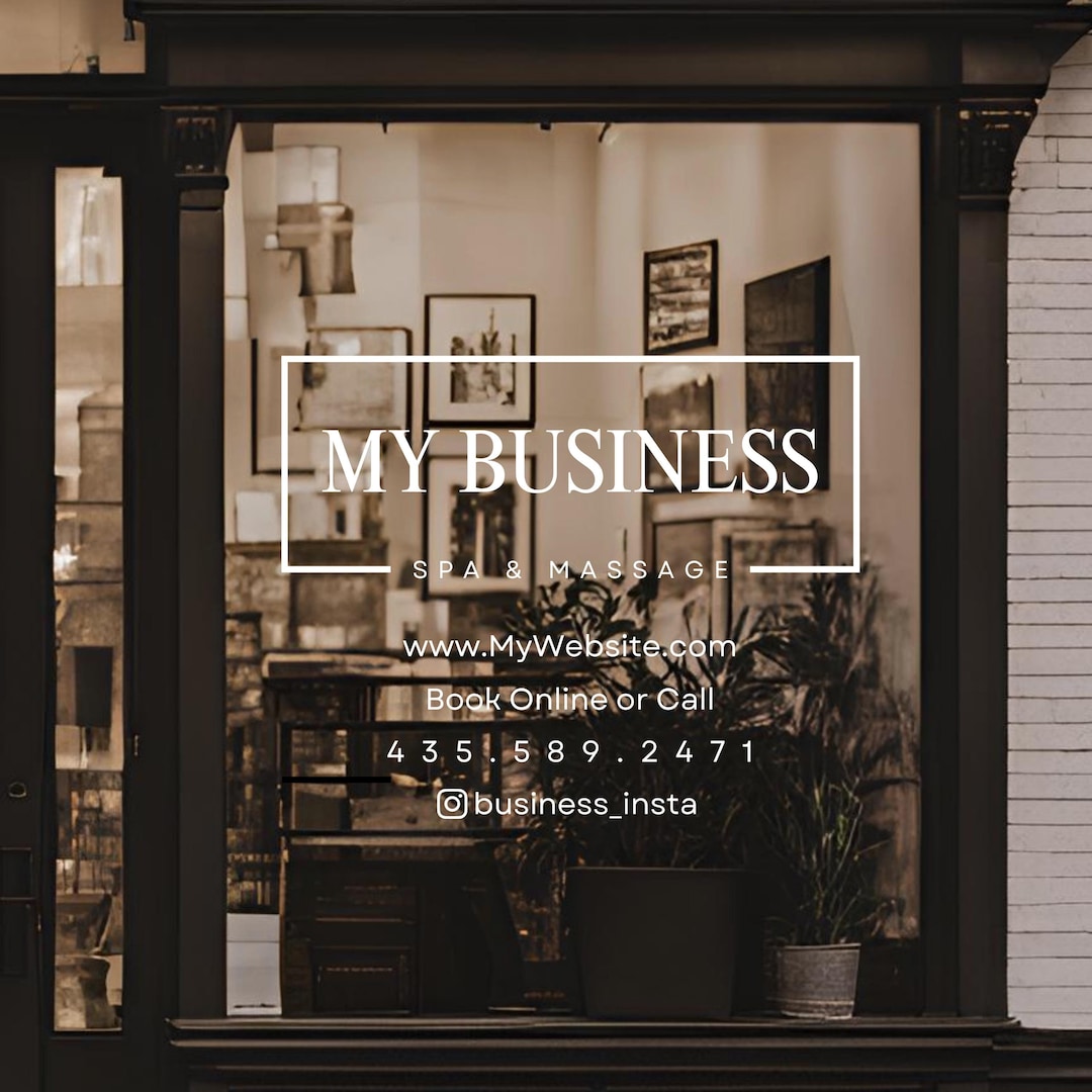 Customizable Vinyl Decal | Your Business Name or Logo - Storefront ...