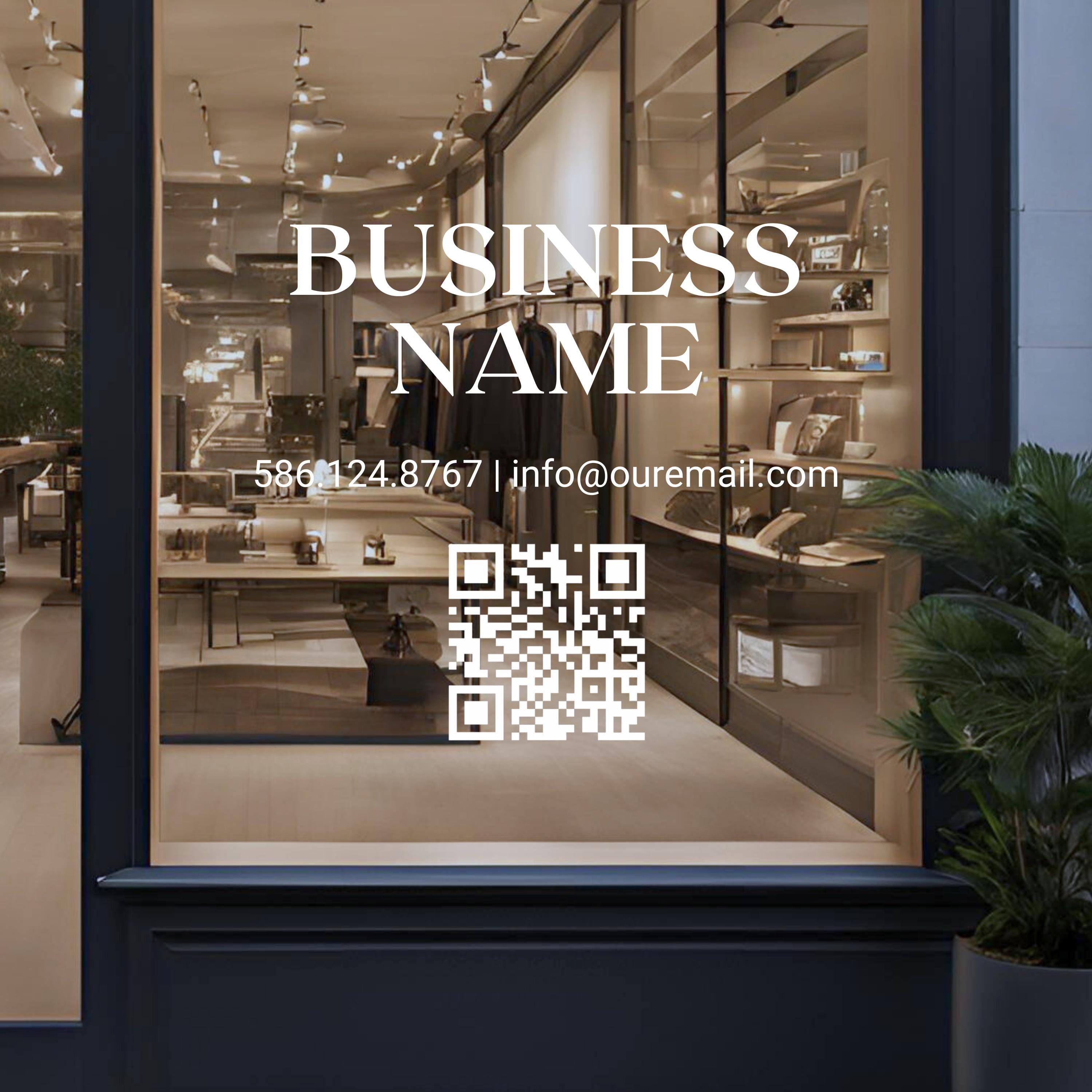 Customizable Business QR Decal | Your Company Name or Logo - Storefront ...