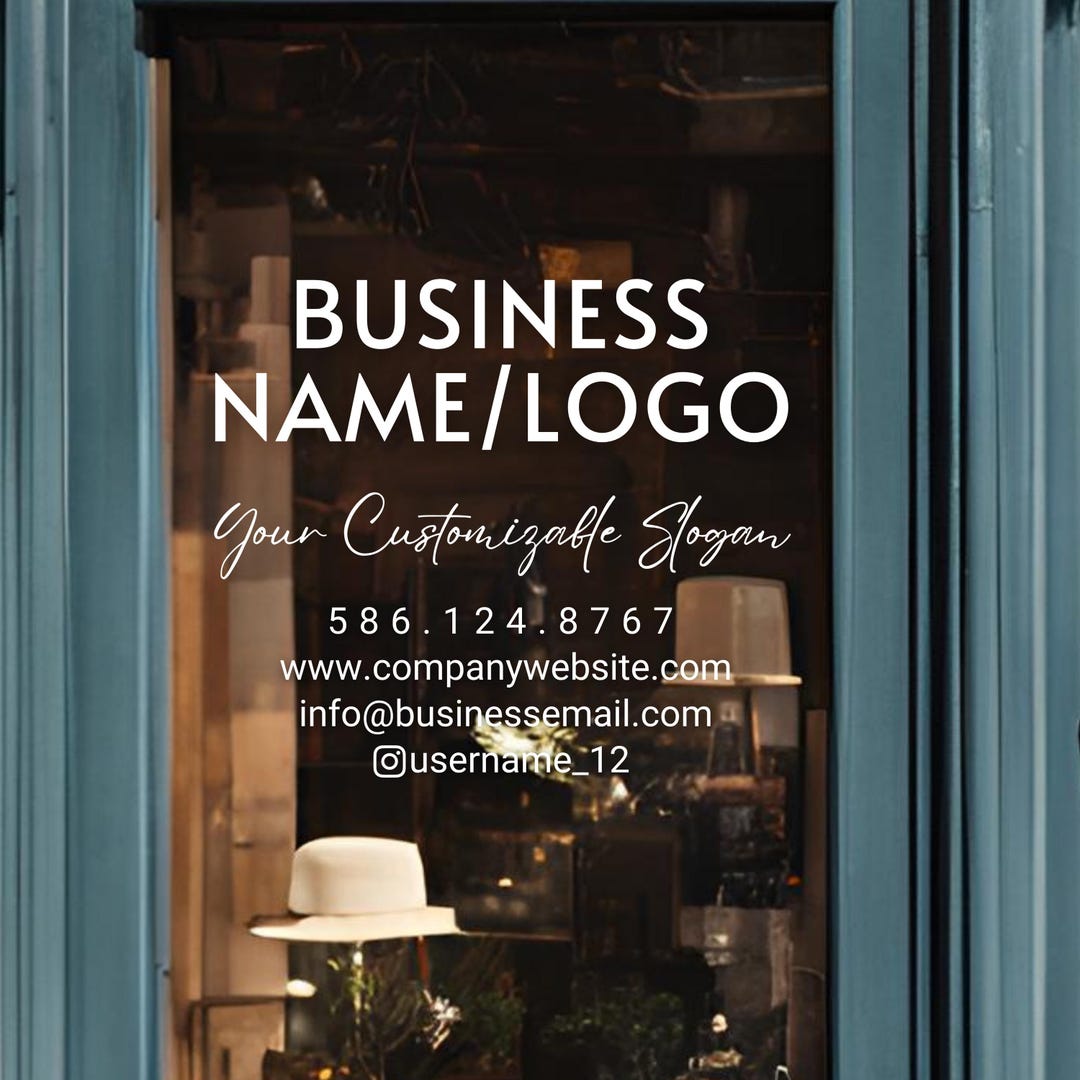 Customizable Window Decal | Your Company Name or Logo - Storefront ...