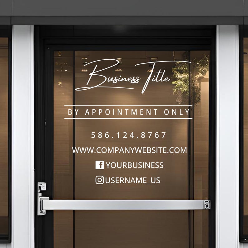 Customizable Vinyl Door Decal | Your Company Name or Logo - Storefront ...