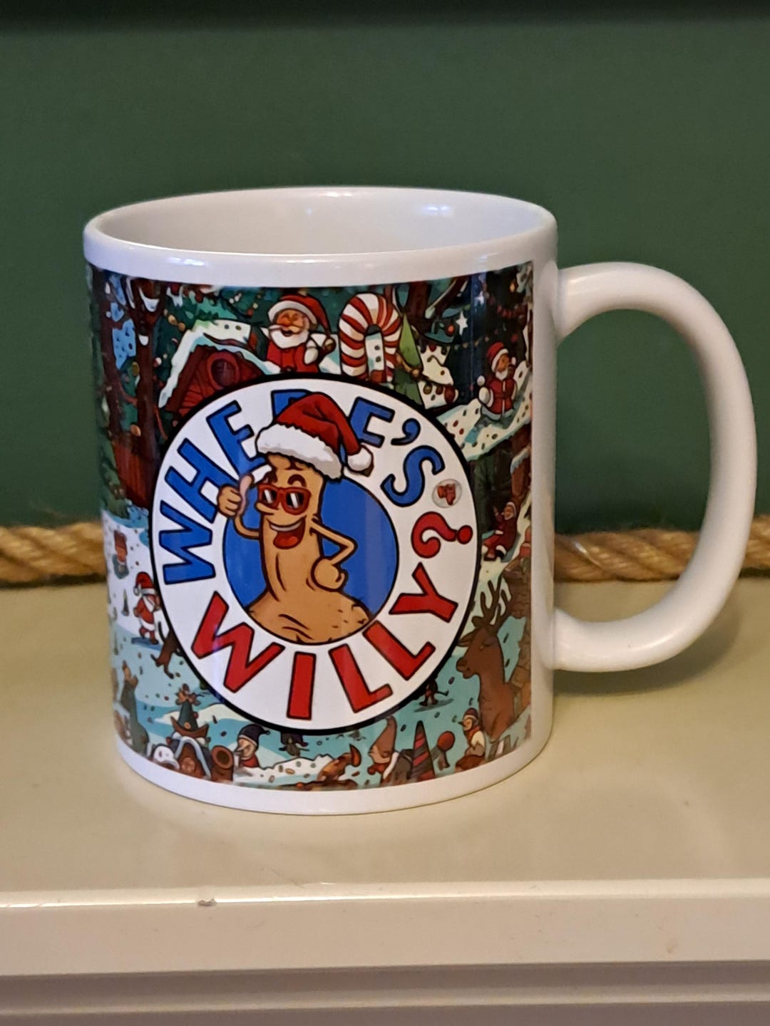 Where's Wally Willy Adult Humour Christmas Mug Rude Joke Funny ...