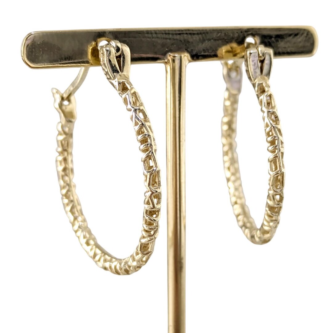Textured Grid Hoop Earrings 10k, 14k, 18k Gold, Silver - Etsy
