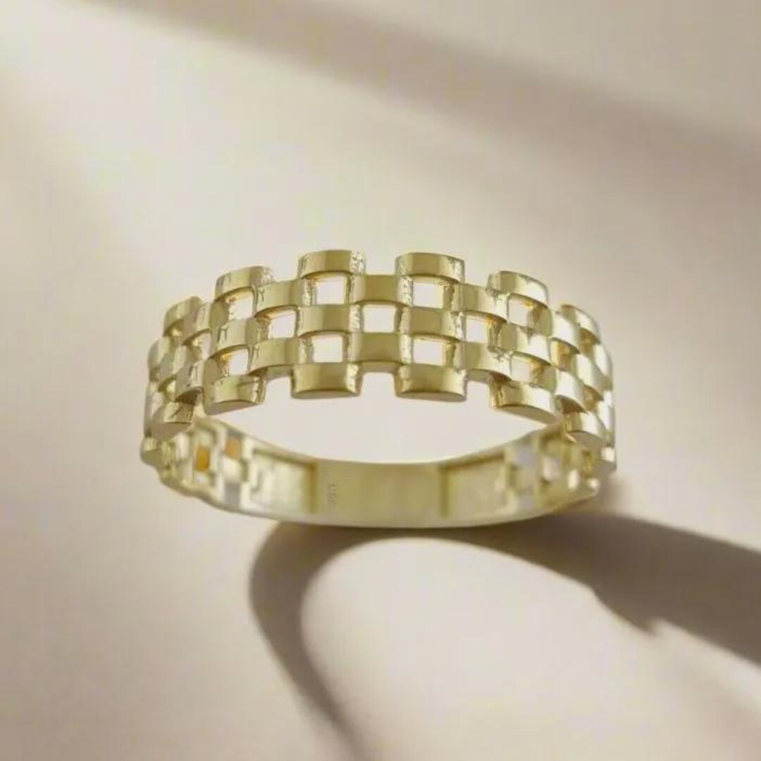 Woven Grid Ring 10k, 14k, 18k Gold, Silver - Etsy