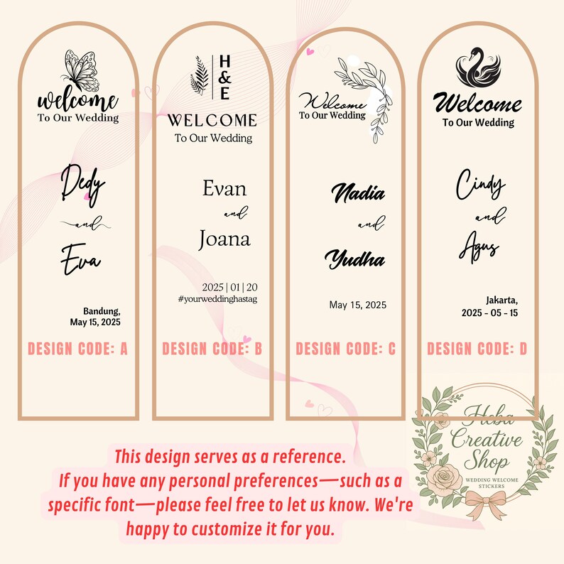 Custom Welcome Wedding Sign Sticker – Vinyl Cutting Sticker for Acrylic ...
