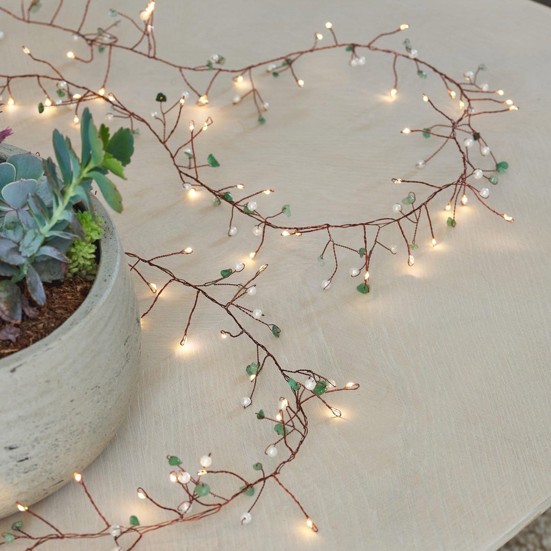 Gems and Pearls Fairy Lights | Home Decor Garland String Lights Battery Operated - Etsy
