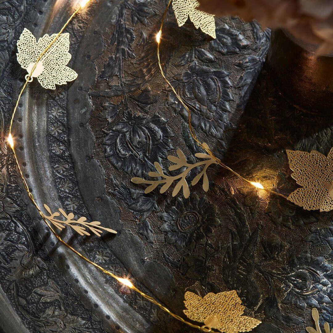Shimmer Gold Leaf Fairy Lights | Battery Operated - Etsy
