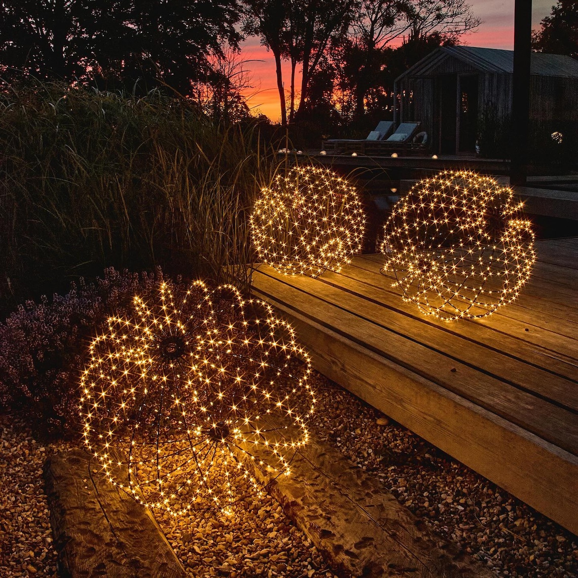 Indoor and Outdoor Sphere Light | Garden Lights | Battery, Solar ...