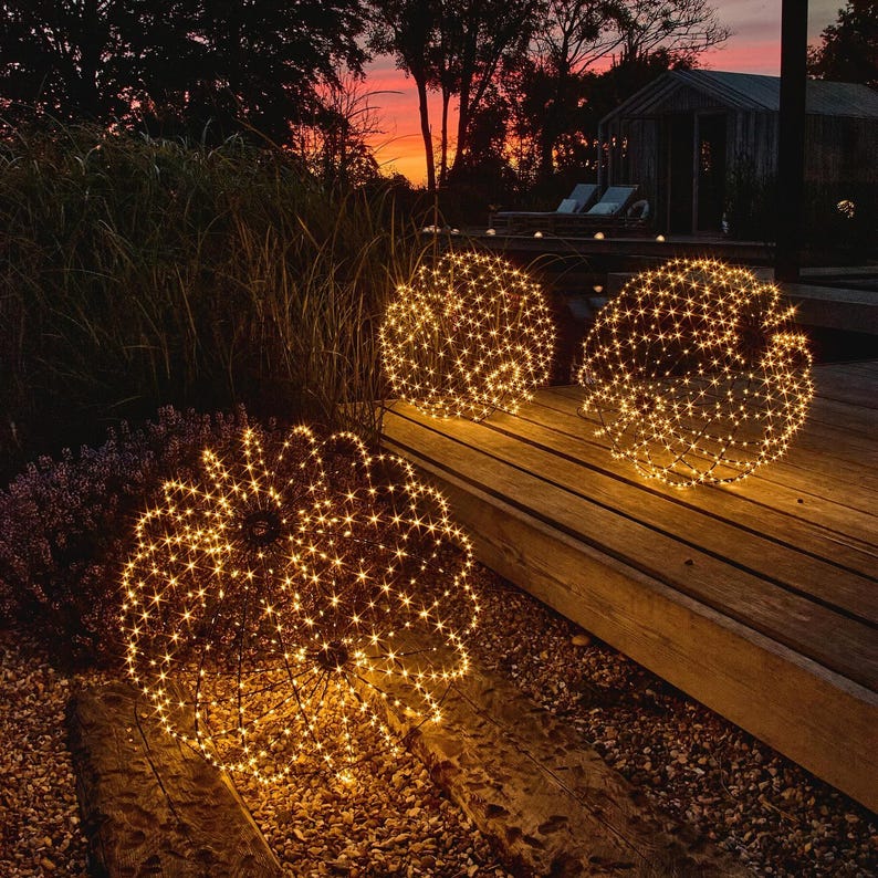 Indoor and Outdoor Sphere Light | Garden Lights | Battery, Solar ...