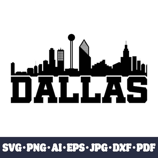 Dallas Skyline Png - Etsy