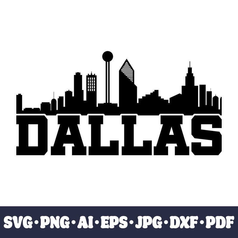 Dallas Skyline Png - Etsy