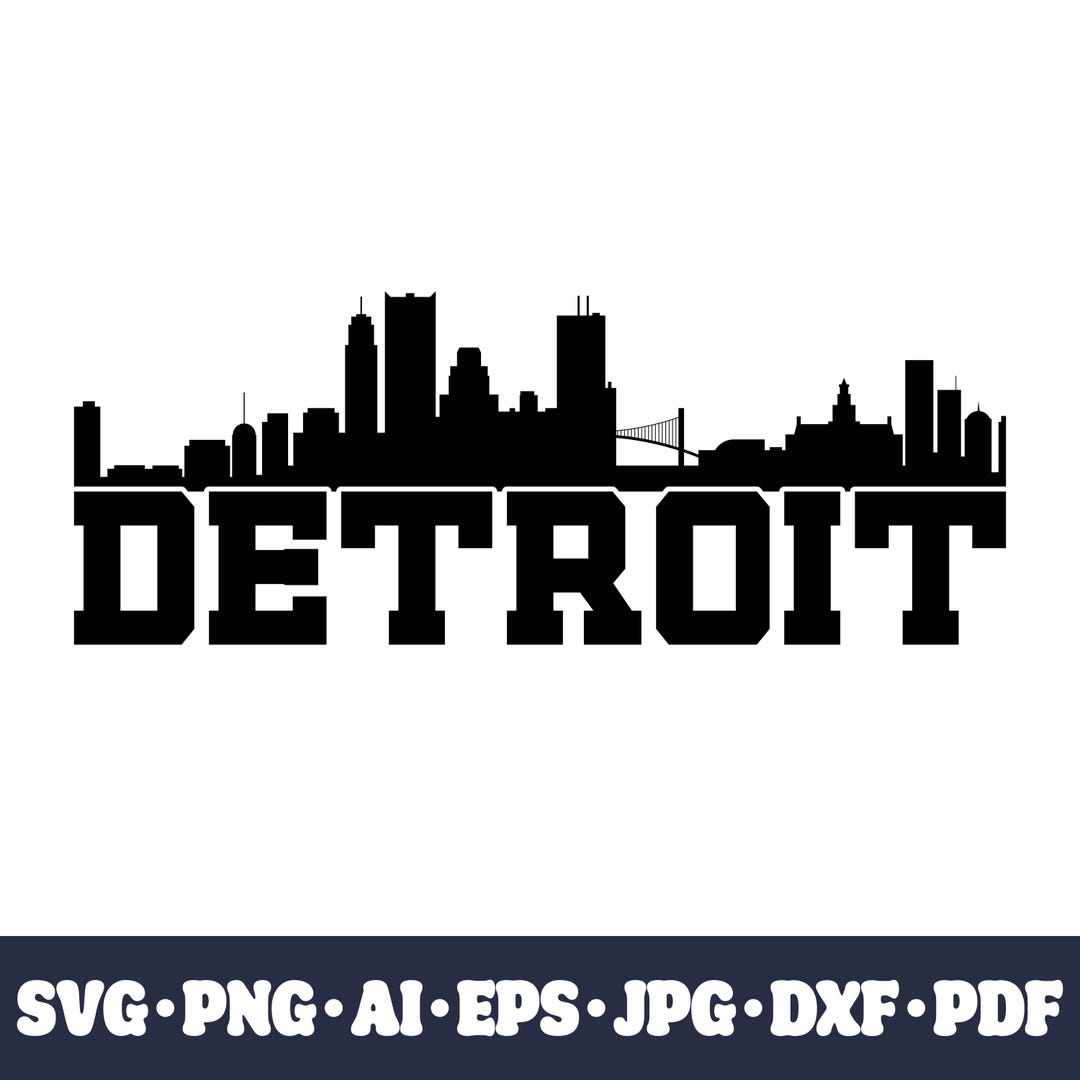 Detroit City Skyline SVG – Cricut Cut File, Cityscape Silhouette PNG ...