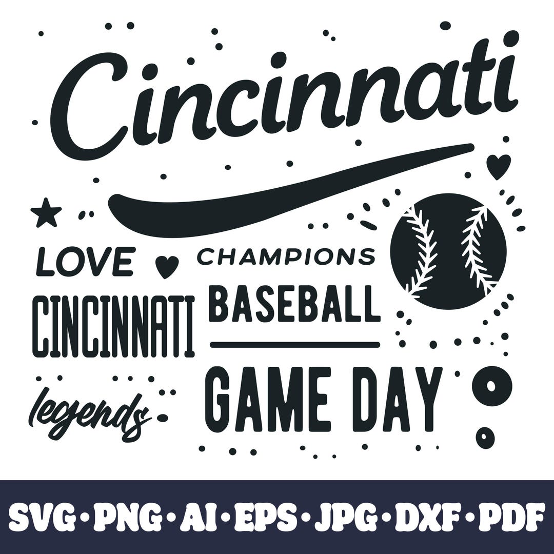 Cincinnati Baseball Team SVG Cricut Cut File. City PNG Clipart ...