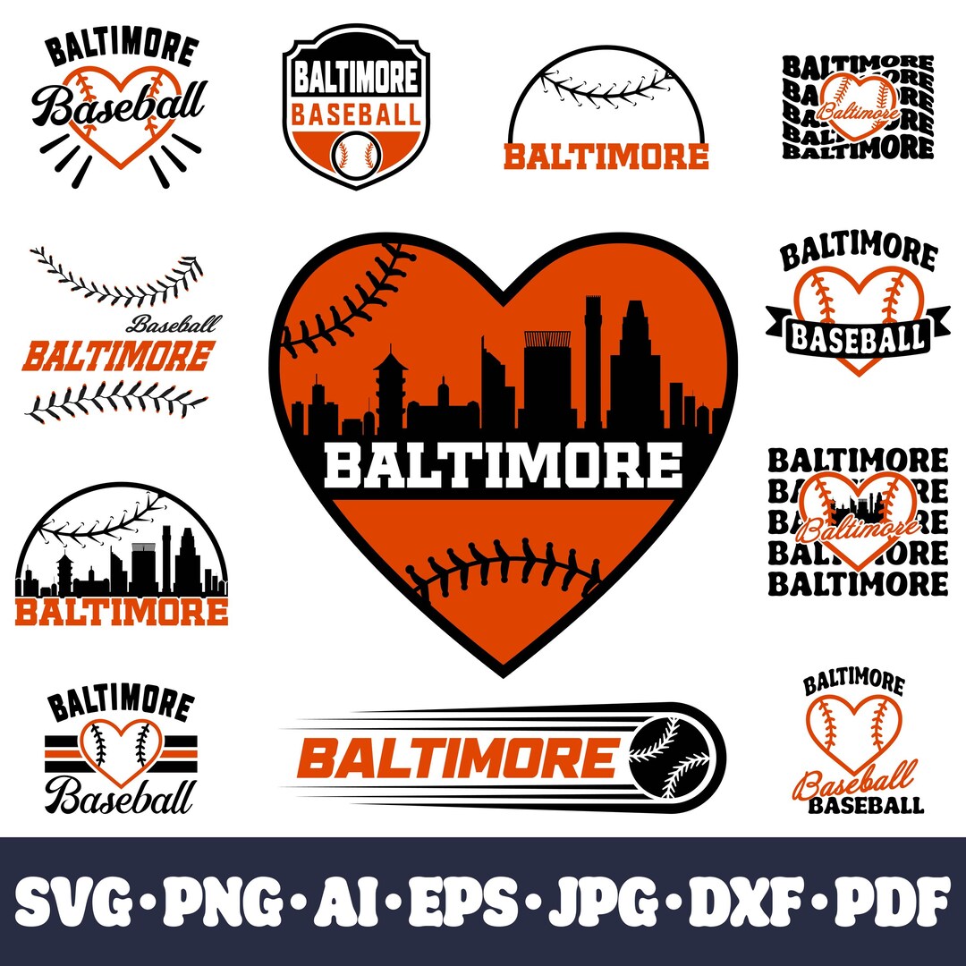 Baltimore Baseball Team Bundle. 20 Fan Designs. SVG Cricut Cut Files ...