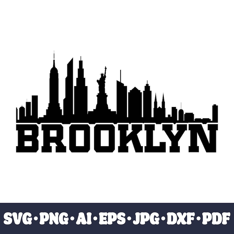Brooklyn City Skyline SVG – Cricut Cut File, Cityscape Silhouette PNG ...