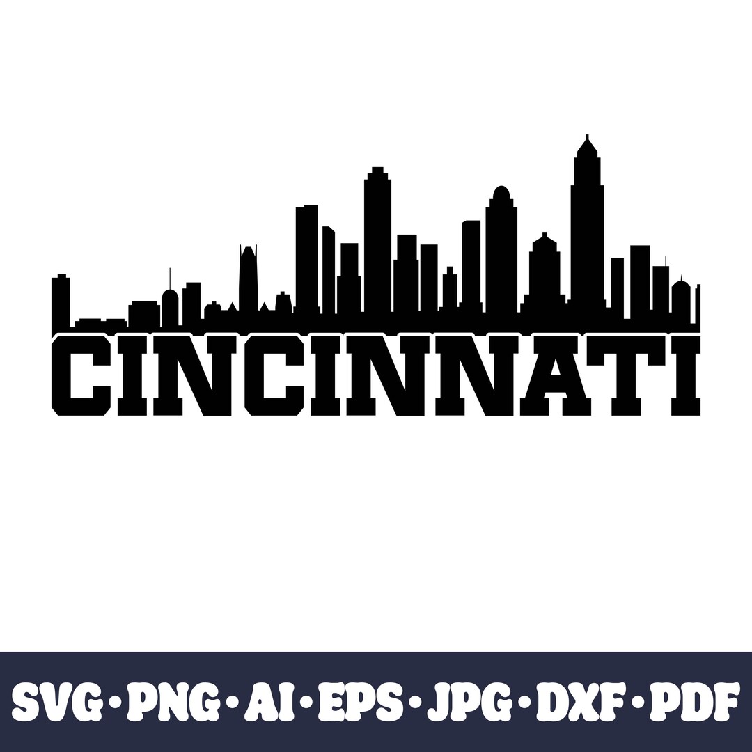 Cincinnati City Skyline SVG – Cricut Cut File, Cityscape Silhouette PNG ...