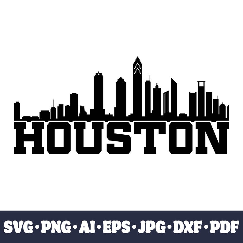 Houston City Skyline SVG – Cricut Cut File, Cityscape Silhouette PNG ...