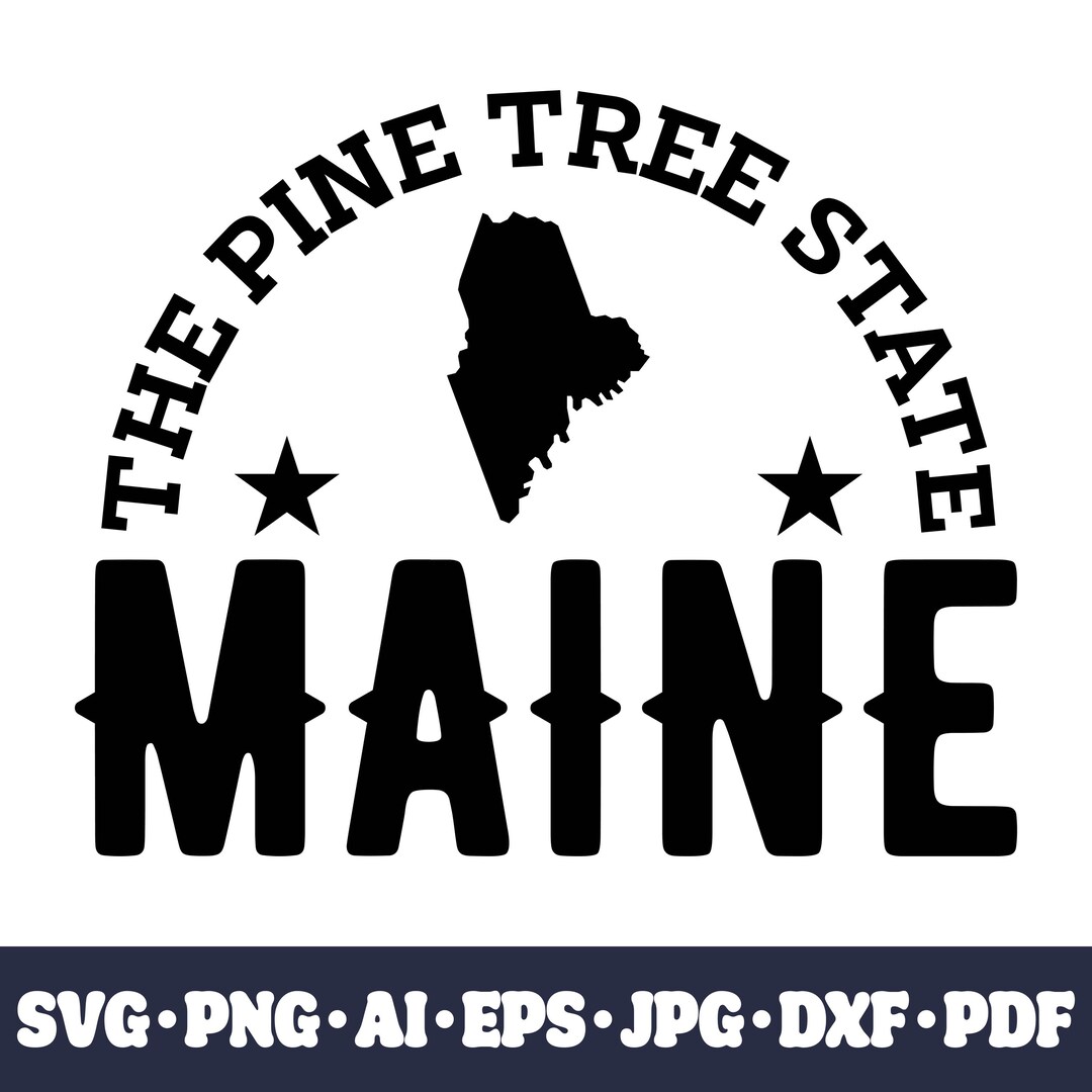 Maine SVG Cricut Cut File. State Outline Map PNG Clipart. Silhouette ...