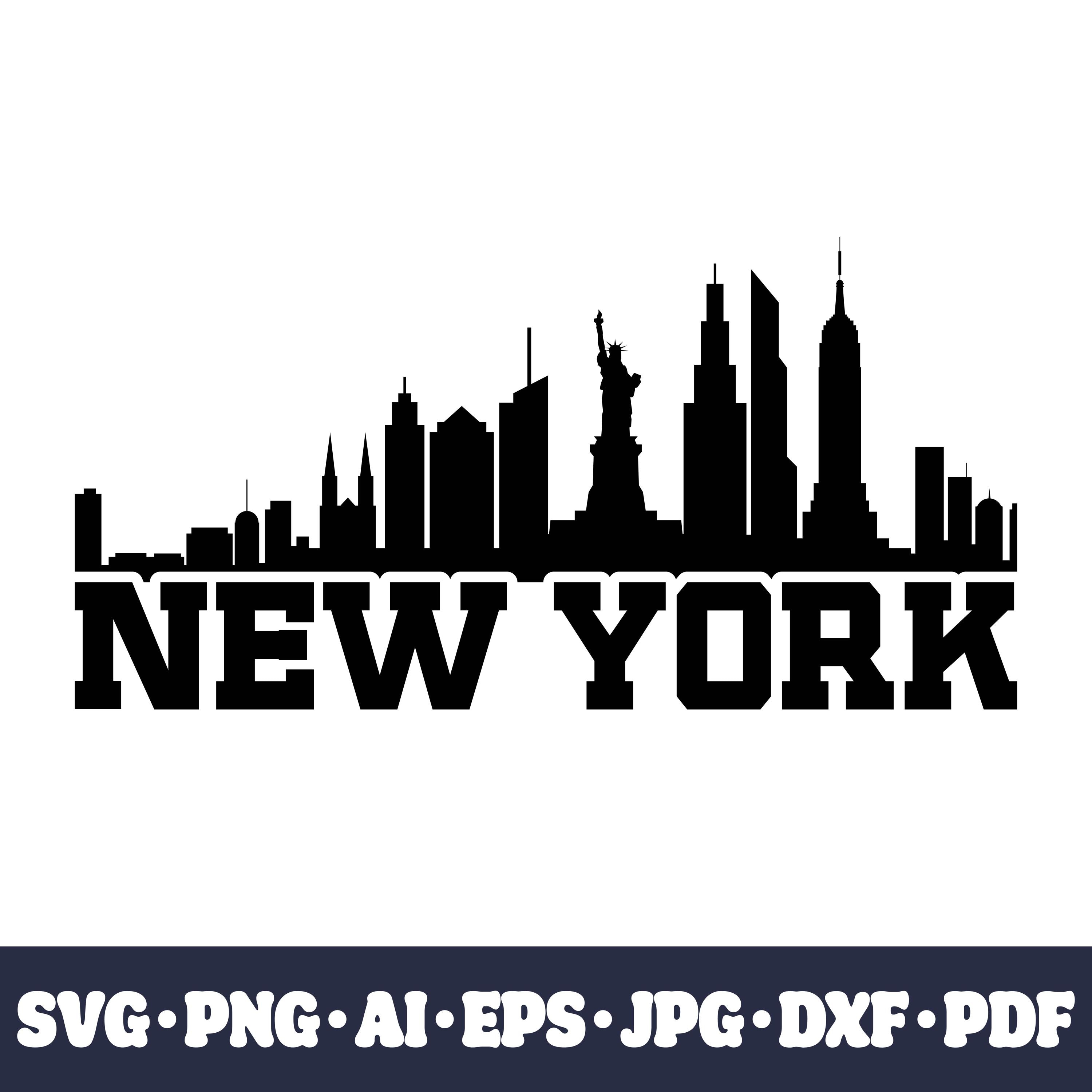 New York City Skyline SVG – Cricut Cut File, Cityscape Silhouette PNG ...