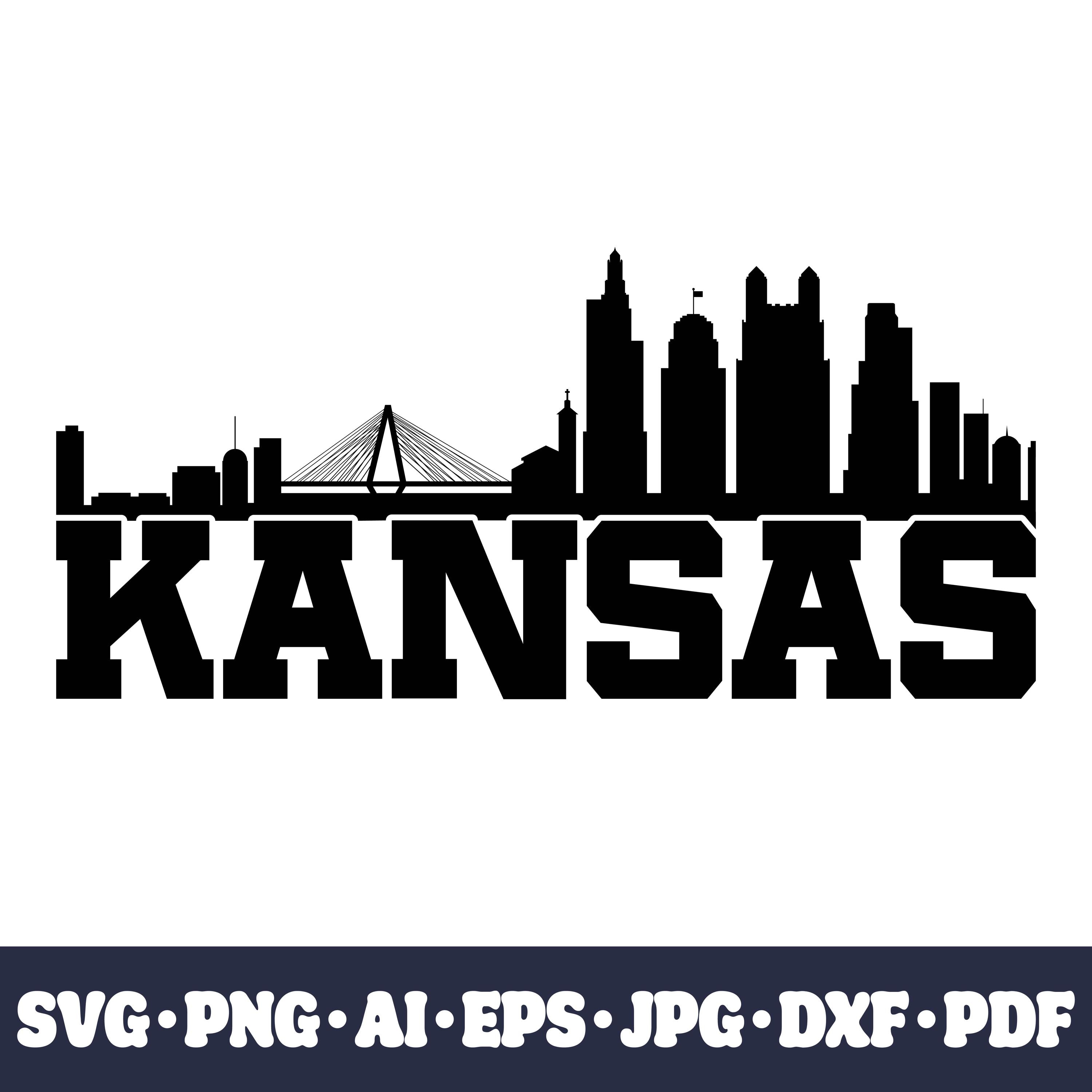 Kansas City Skyline SVG – Cricut Cut File, Cityscape Silhouette PNG ...