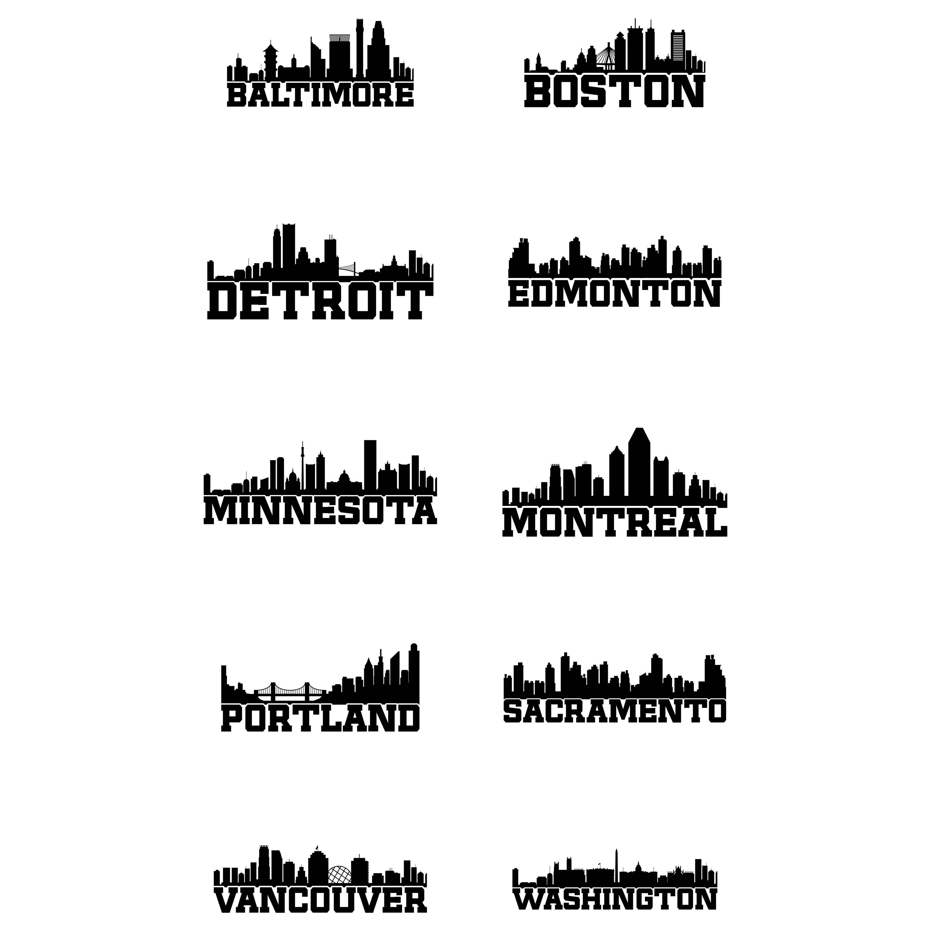63 Cities USA Skyline SVG – Cricut Cut File, Cityscape Silhouette Png ...