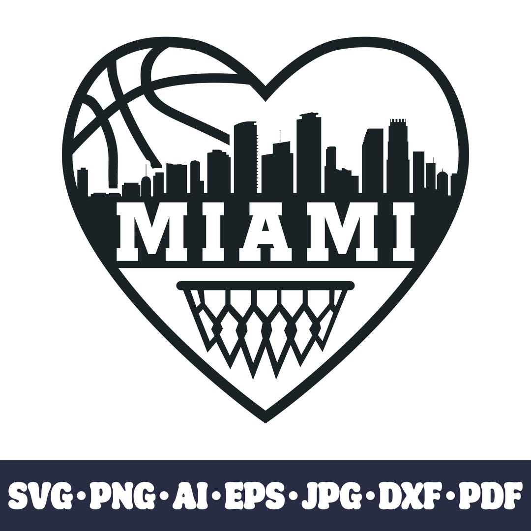 Miami Basketball Team SVG Cricut Cut File. City PNG Clipart. Silhouette ...