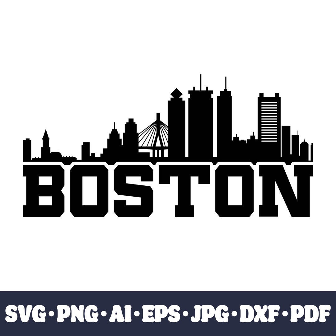 Boston City Skyline SVG – Cricut Cut File, Cityscape Silhouette PNG ...