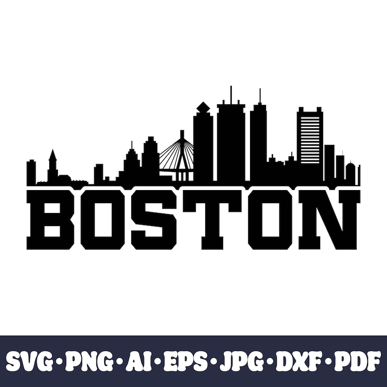 Boston City Skyline SVG – Cricut Cut File, Cityscape Silhouette PNG ...