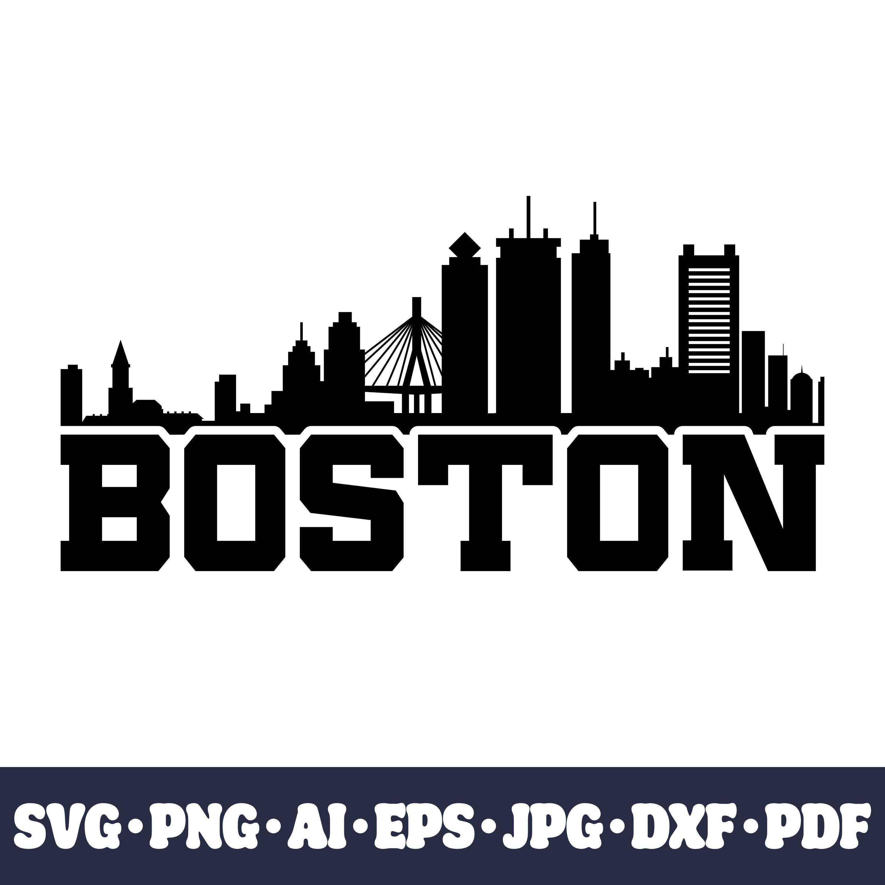 Boston City Skyline SVG – Cricut Cut File, Cityscape Silhouette PNG ...