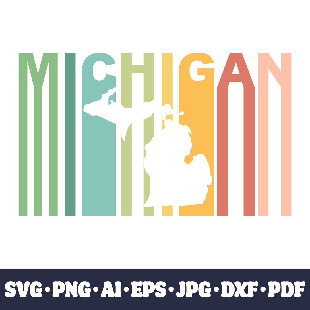 Michigan SVG Cricut Cut File. State Outline Map PNG Clipart. Silhouette ...