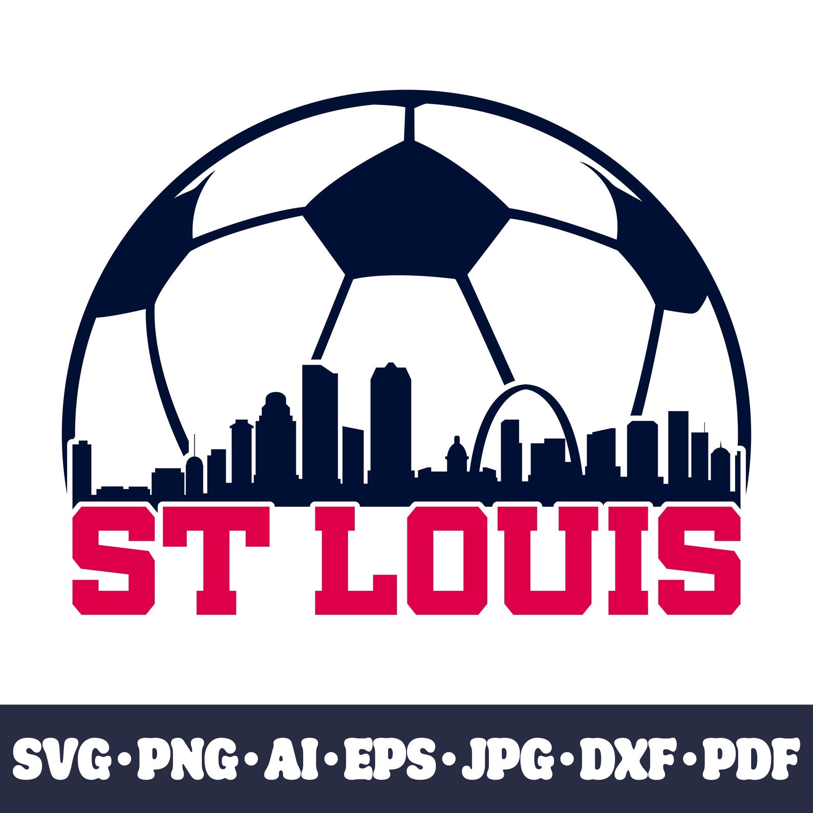 St. Louis Soccer Team SVG Cricut Cut File. City PNG Clipart. Silhouette ...