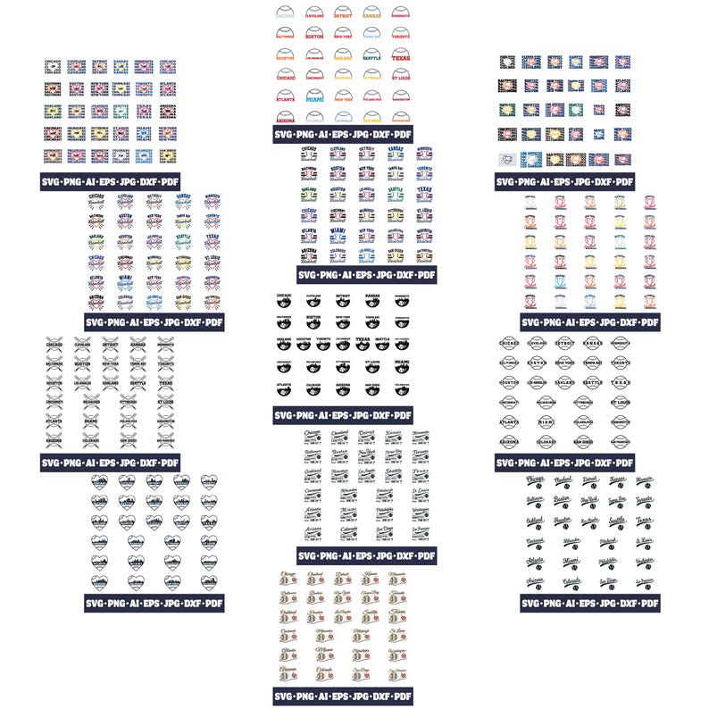 Baseball SVG Bundle. Mega Pack of 600 Digital Files for Cricut ...