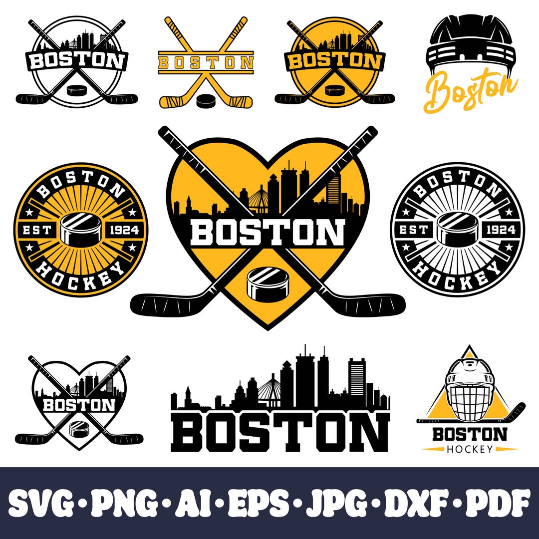 Boston Hockey Team Bundle. 10 Fan Designs. SVG Cricut Cut Files. DIY ...