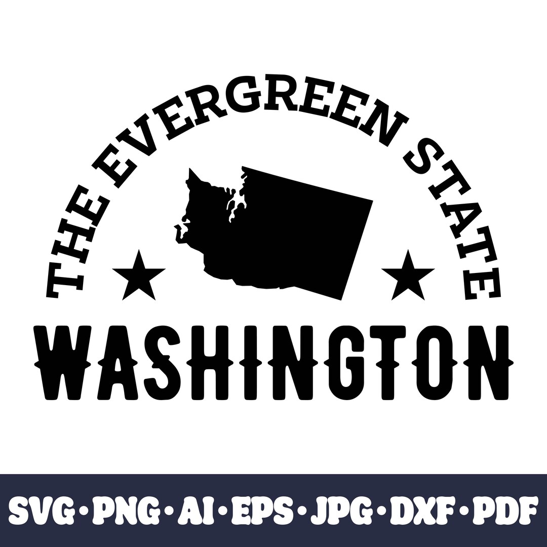 Washington SVG Cricut Cut File. State Outline Map PNG Clipart ...