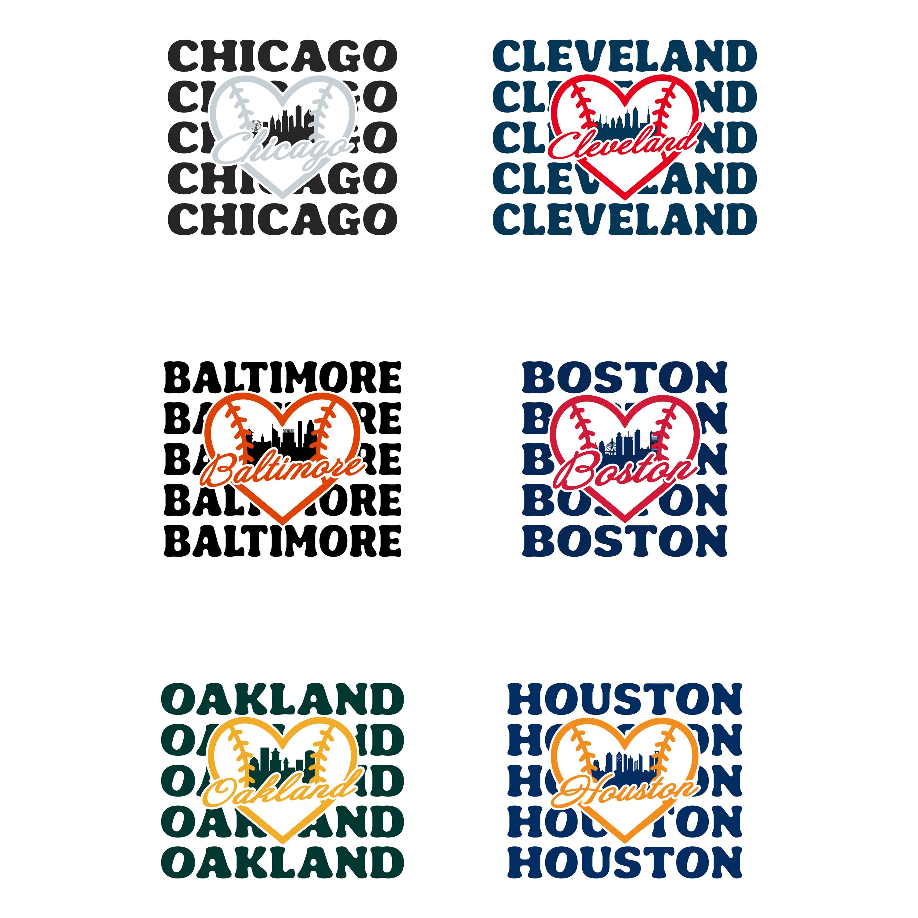 Baseball Teams Bundle SVG PNG DXF for Cricut and Silhouette | Sports ...
