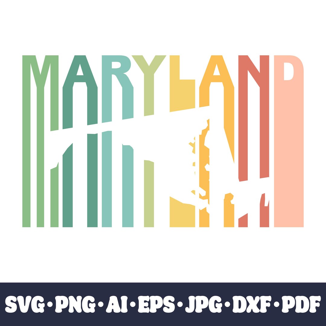 Maryland SVG Cricut Cut File. State Outline Map PNG Clipart. Silhouette ...