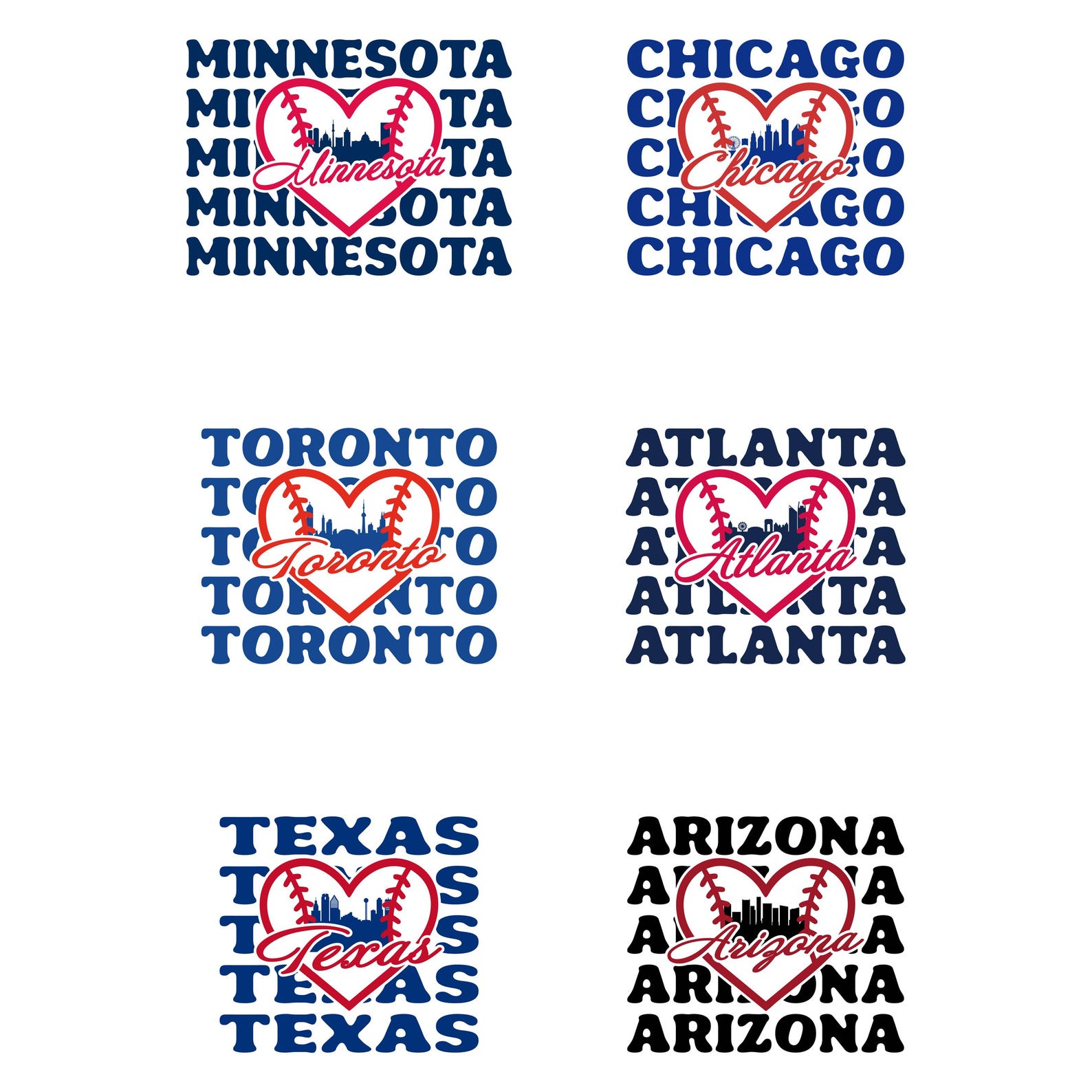 Baseball Teams Bundle SVG PNG DXF for Cricut and Silhouette | Sports ...
