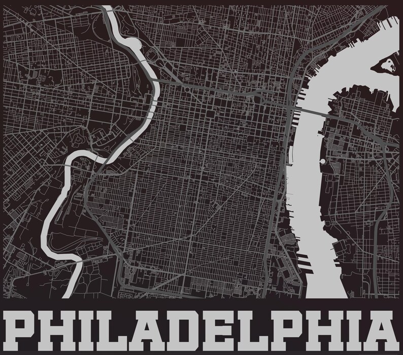 Philadelphia City Map SVG Cricut Cut File. Street DXF Laser Cut CNC ...
