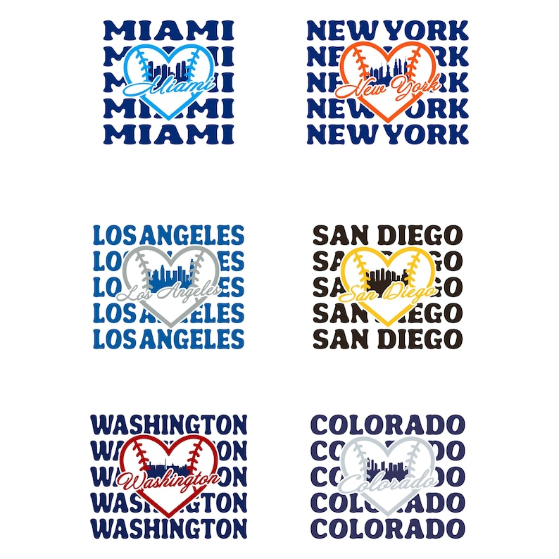 Baseball Teams Bundle SVG PNG DXF for Cricut and Silhouette | Sports ...