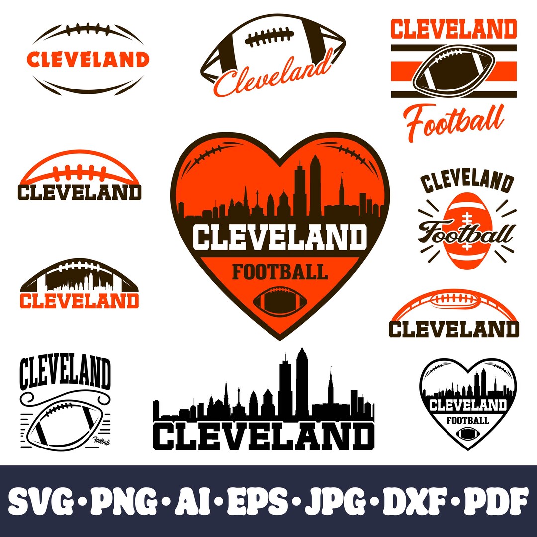 Cleveland Football Team Bundle. 11 Fan Designs. SVG Cricut Cut Files ...