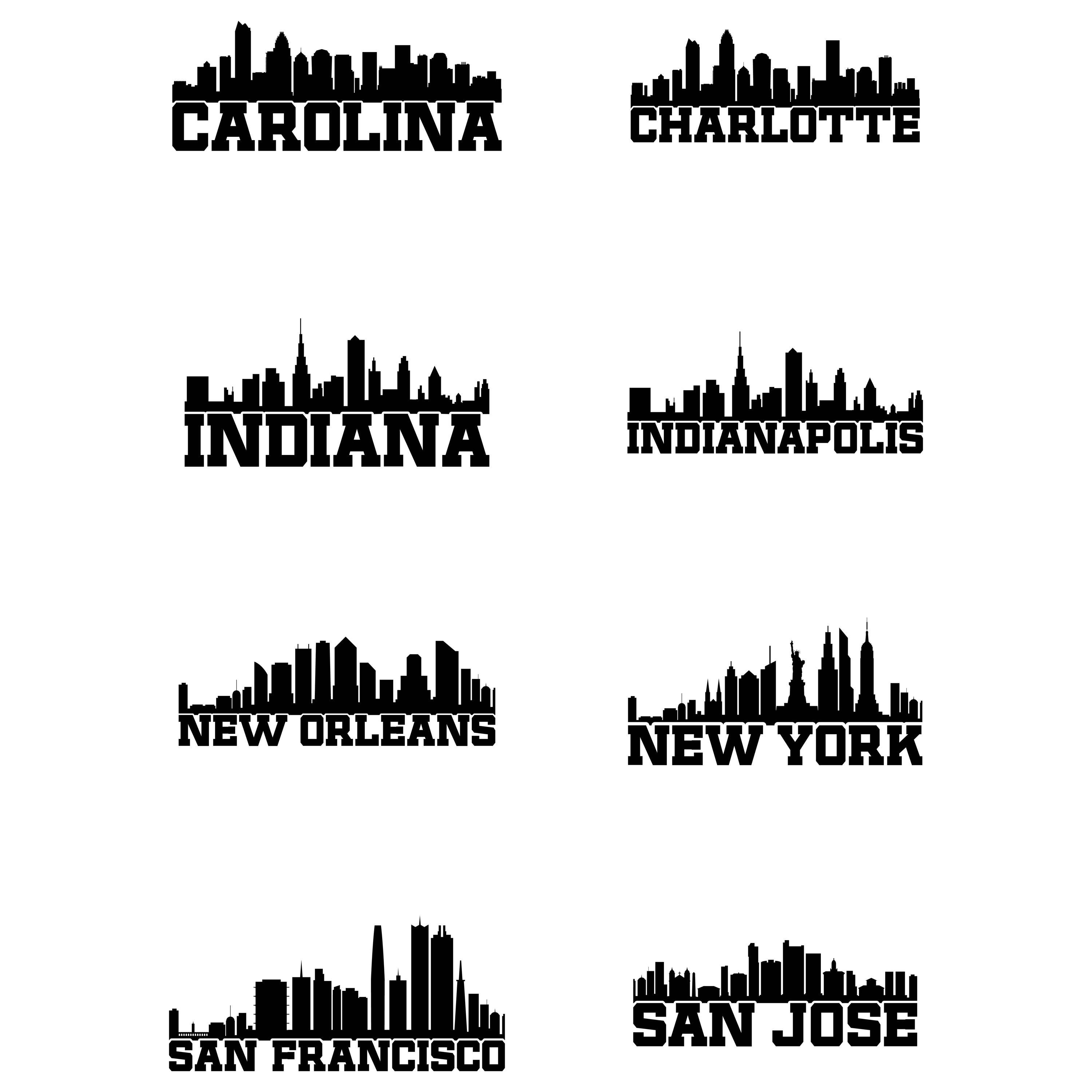 63 Cities USA Skyline SVG – Cricut Cut File, Cityscape Silhouette Png ...